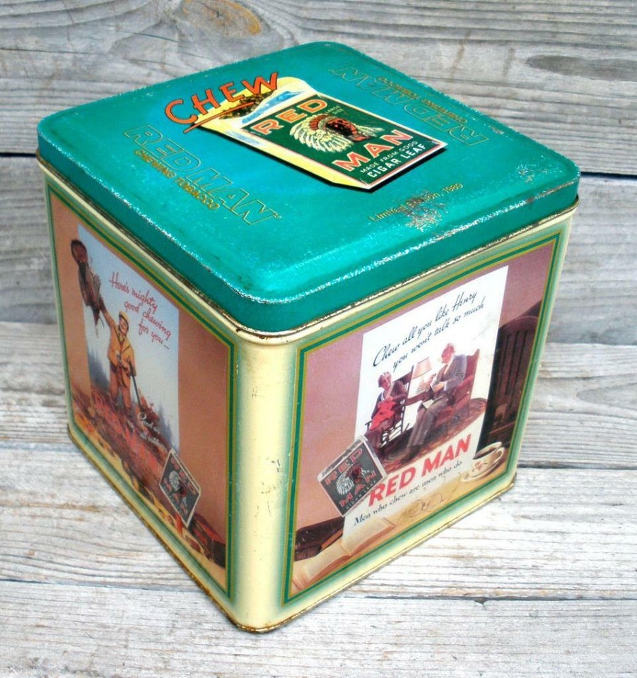 Vintage 1989 RED MAN Chewing Tobacco Tin Limited Edition Pinkerton ...