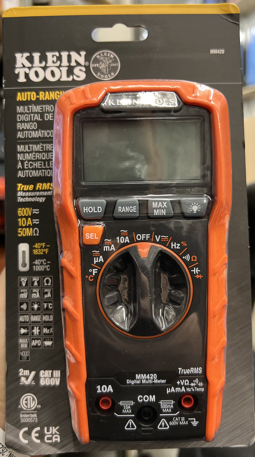 Klein Tools MM420 Digital Multimeter, TRMS Auto-Ranging, 600V NEW ...