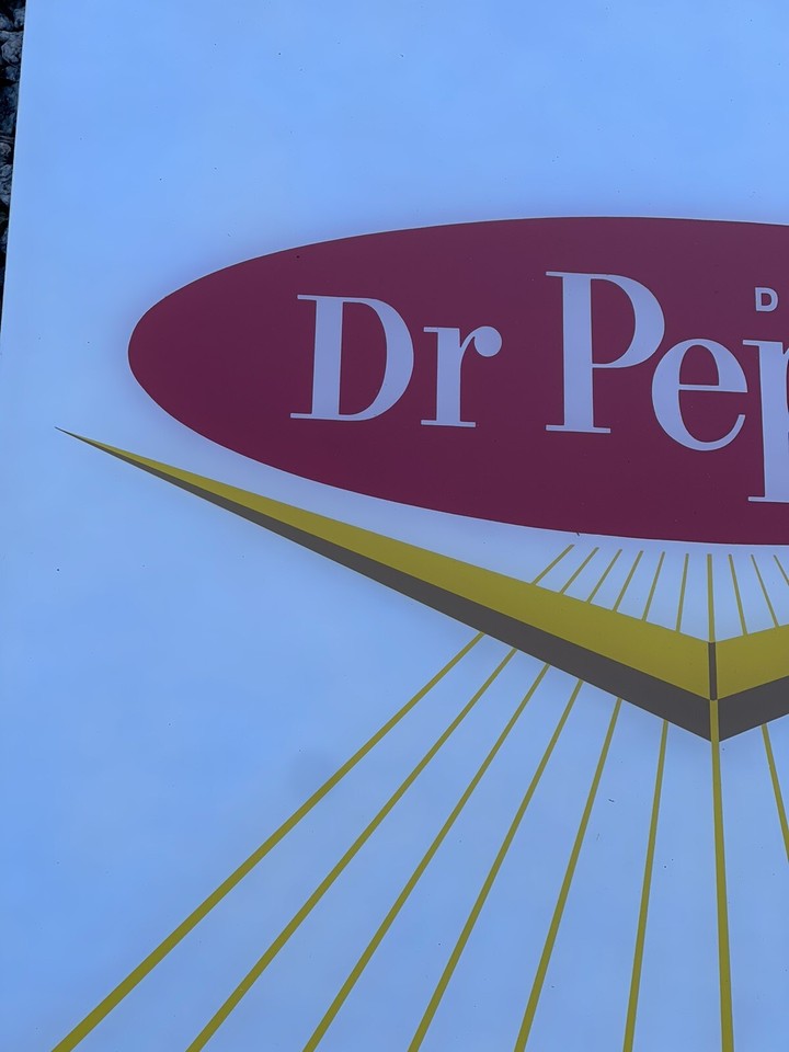 Vintage Dr. Pepper Acrylic Soda Advertising Sign Soda Pop 19”X22.5 ...