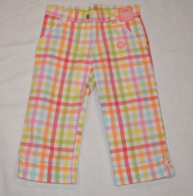 Gymboree SPRING RAINBOW Plaid Capris Pants Multi-color Adj Waist NWT 6 ...