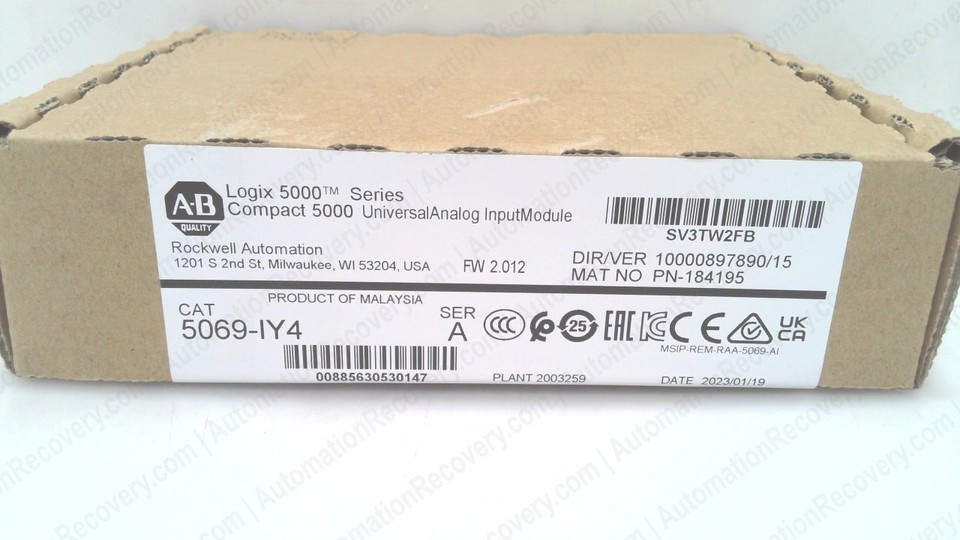 ALLEN BRADLEY 5069-IY4 SER A, COMPACT LOGIX 5000 ANALOG INPUT MODULE ...