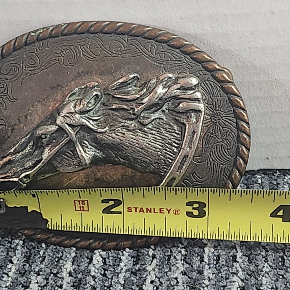 Vintage Horse Head Elt Buckle With Rope Braid | eBay