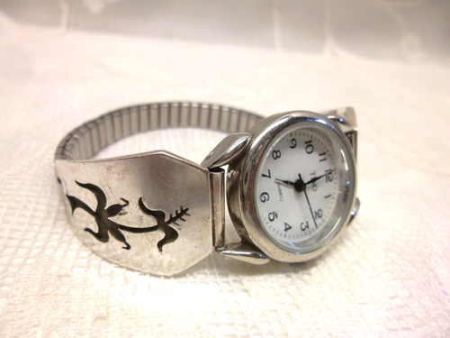 Vintage Native American Sterling Silver TINO Watch Signed RED *FOR ...