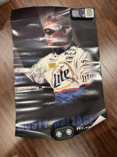 Signed Rusty Wallace Miller Lite Oakley NASCAR Poster Display Pro M | eBay