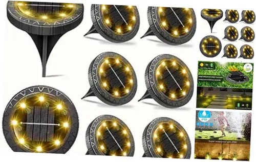 Solar Ground Lights Ip68 Waterproof Solar Garden Lights Outdoor, Bright ...