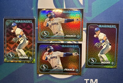 2024 Topps Series 2 Seattle Mariners Holiday Parallels Base and Hot Dog ...