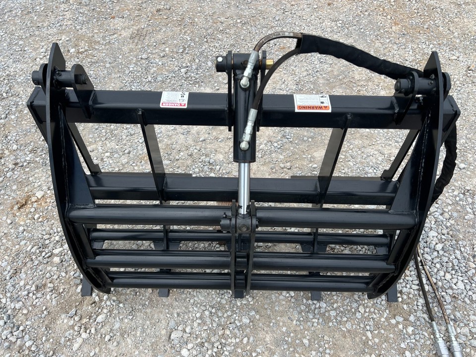 48" Compact Tractor Root Rake Clam Grapple Attachment Skid Steer Quick ...
