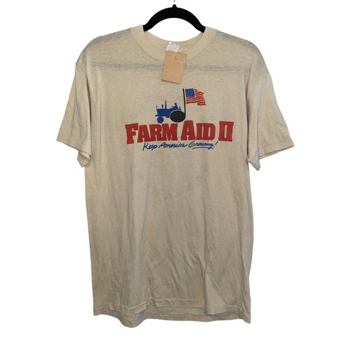 Vintage Farm Aid II Shirt 1986 Willie Nelson Neil You… - Gem
