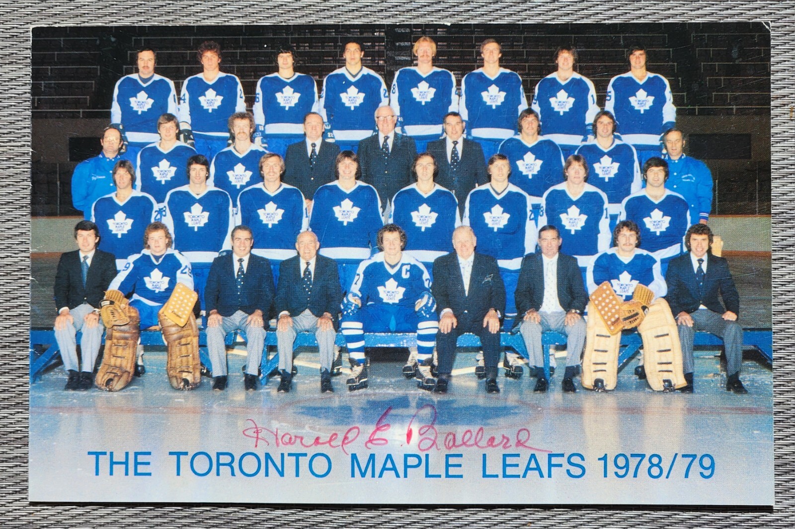 Harold Ballard Signed Team Postcard Vintage 1978/79 Toronto Maple Leafs ...