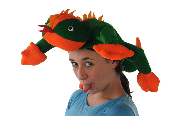 Animal Hat Lizzard - Green Fancy Dress Fun Lizard Orange for sale ...