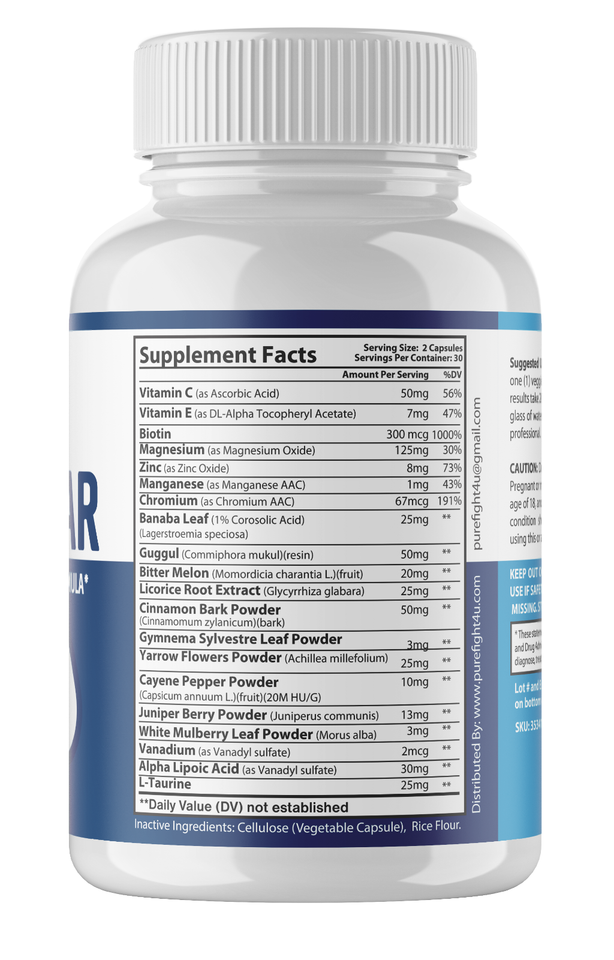 AMICLEAR Blood Sugar Support Supplement Formula - 12 Bottles 720 ...