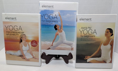 3 DVD LOT Element: Yoga for Beginners Stress Relief and Flexibility AM ...