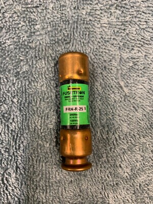 Bussmann Buss Tron 25 Amp 250V Time Delay Fuse Fiberglass Tube FRN-R-25 ...