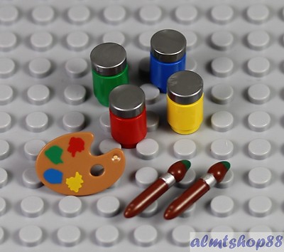 LEGO - Paint Brush Palette Jars Artist Utensil Lot Painter Series 4 ...