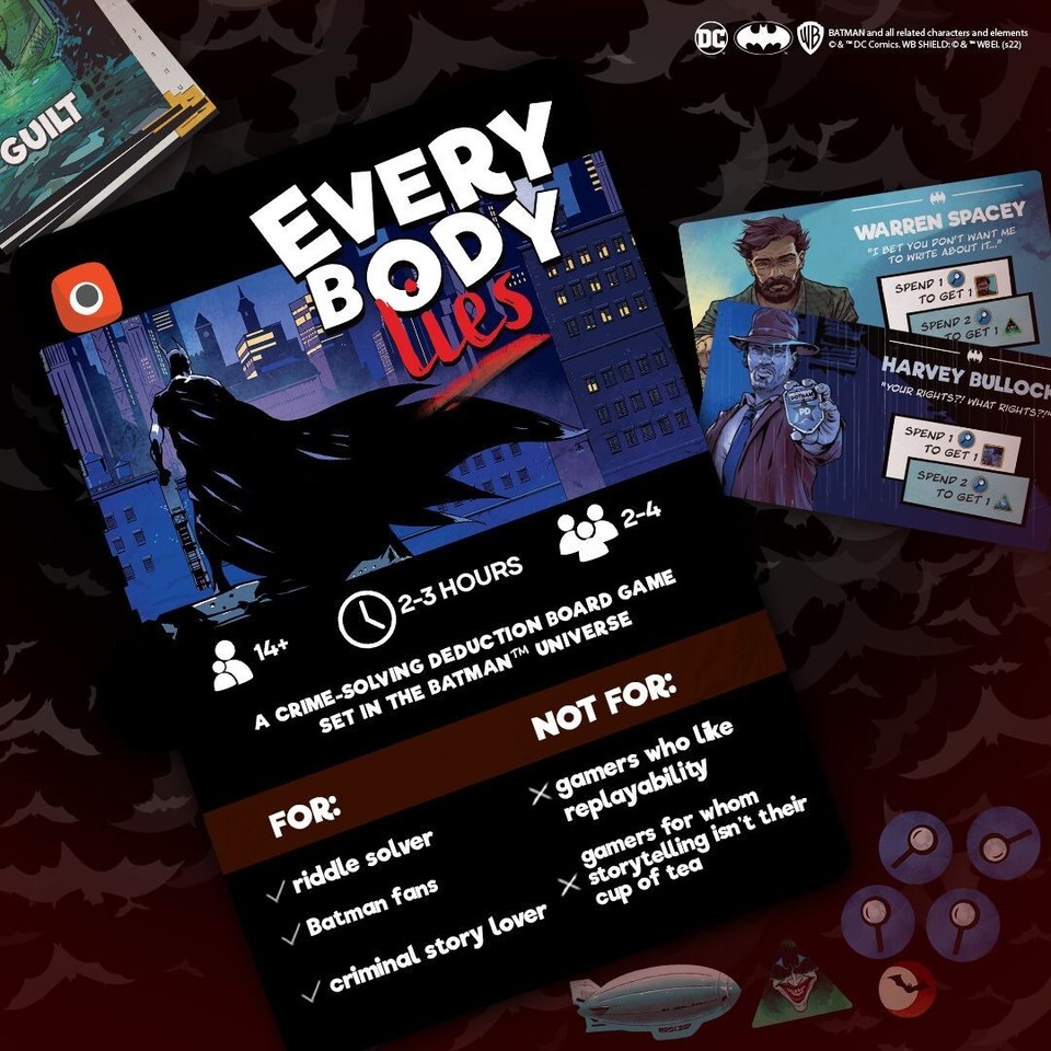 🦇Batman: Everybody Lies (Detective Investigation System) Board Game ...