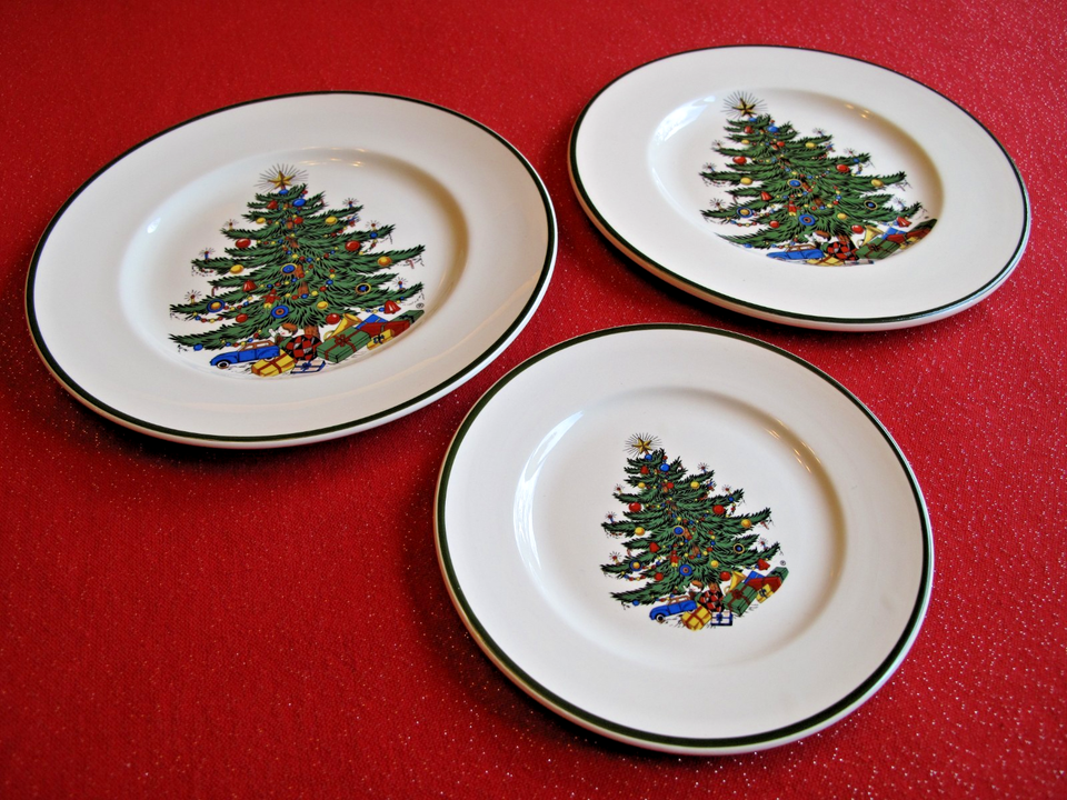 Set Of 3 ‘Original Christmas Tree’ Cuthbertson Side Plates. One 6" and ...