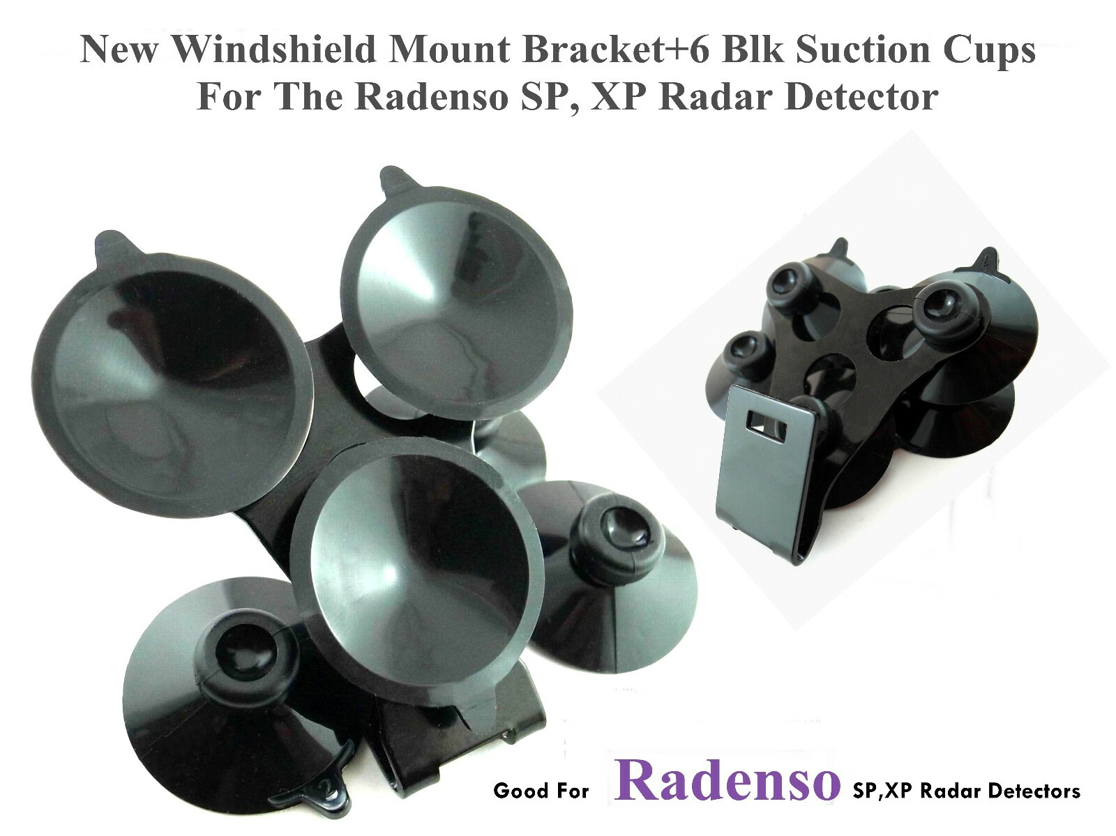 1 R7 Uniden Radar Detectors Windshield Mount Bracket 6 BLK Suction Cups ...