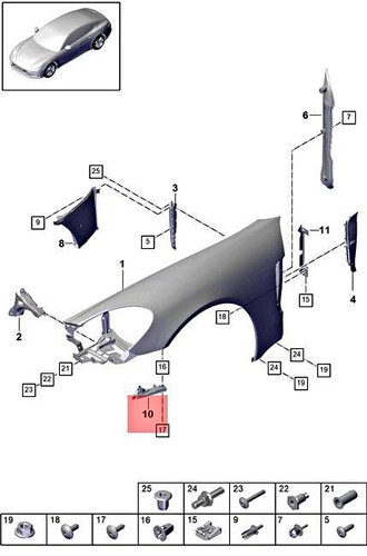 Genuine PORSCHE Panamera 971 Guide Rail Left 971807283 | eBay