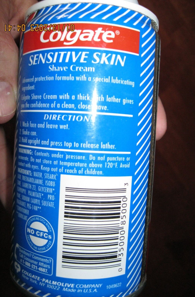NEW OLD STOCK Colgate SENSITIVE SKIN Shave Cream 11 OZ Vintage FULL | eBay