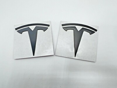 Tesla MODEL 3 Front/Rear Emblem MATTE BLACK Frunk T Badge Logo OEM ...