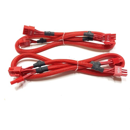 QTY 2 EVGA SuperNOVA G2 Modular PSU Power Cable - Red PCIe VGA 6+2 pin ...