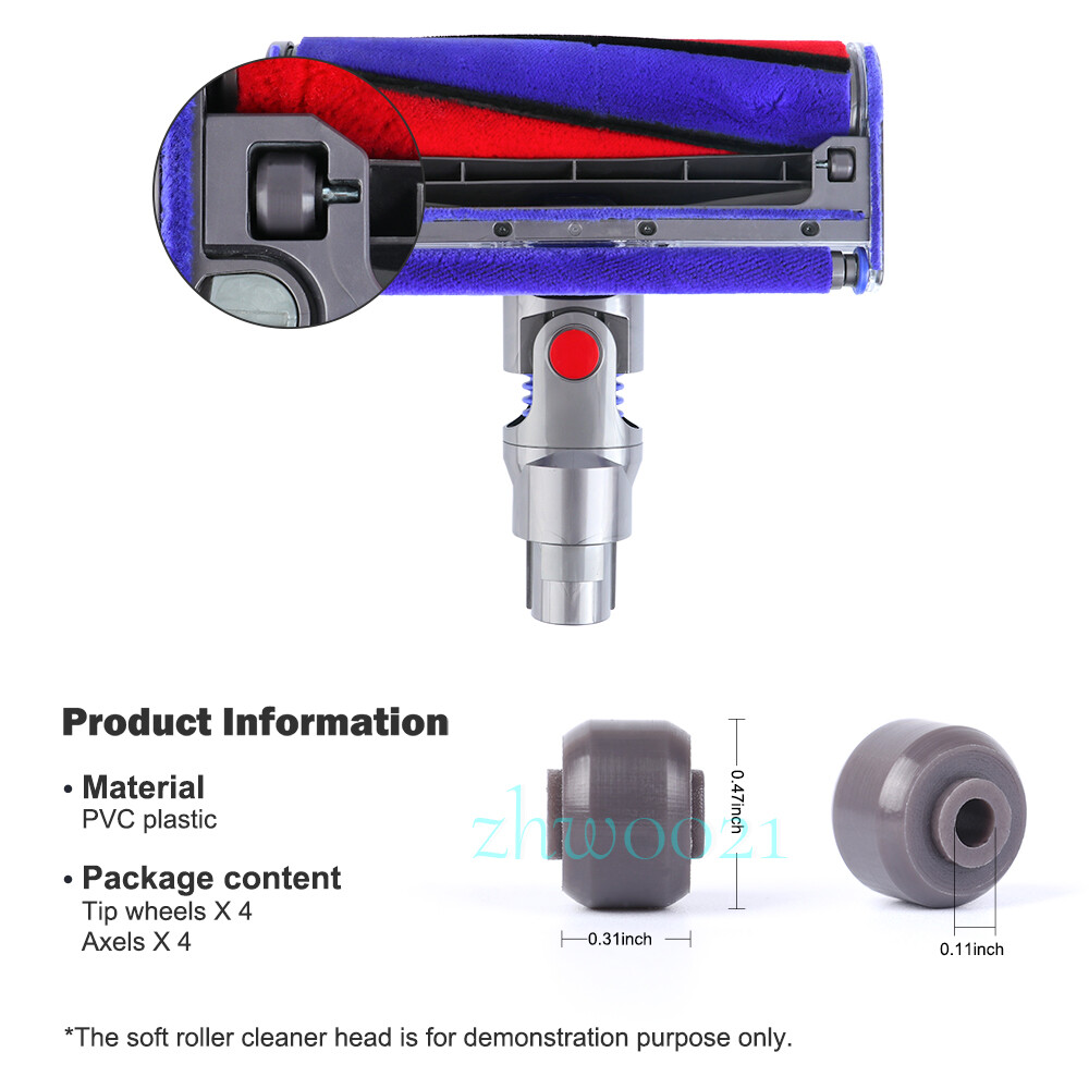 Soleplate Wheels Kit for Dyson V6 V7 V8 V10 V11 Soft Roller Cleaner ...