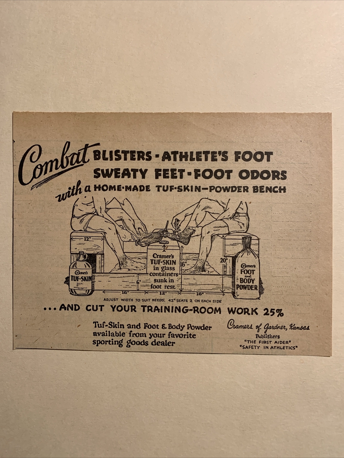 Cramer’s Tuf-Skin Body Powder Gardner Kansas 1954 Sporting News ...