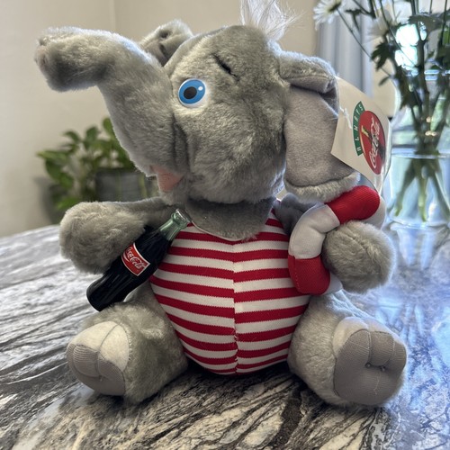 New Vintage Coca Cola Plush Coll Elephant Coke Lifesaver Lifeguard 90s ...