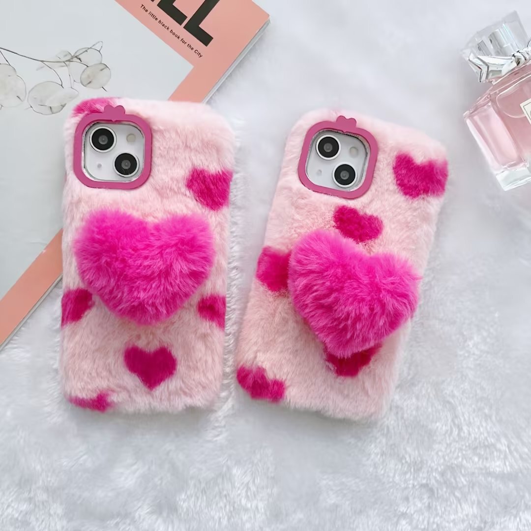 Fluffy Plush Love Fuzzy Phone Case For Google Pixel 6A 5A 5 6 7 Pro 5XL ...