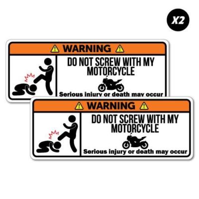 2x Warning Motorcycle Motorbike Sticker | eBay