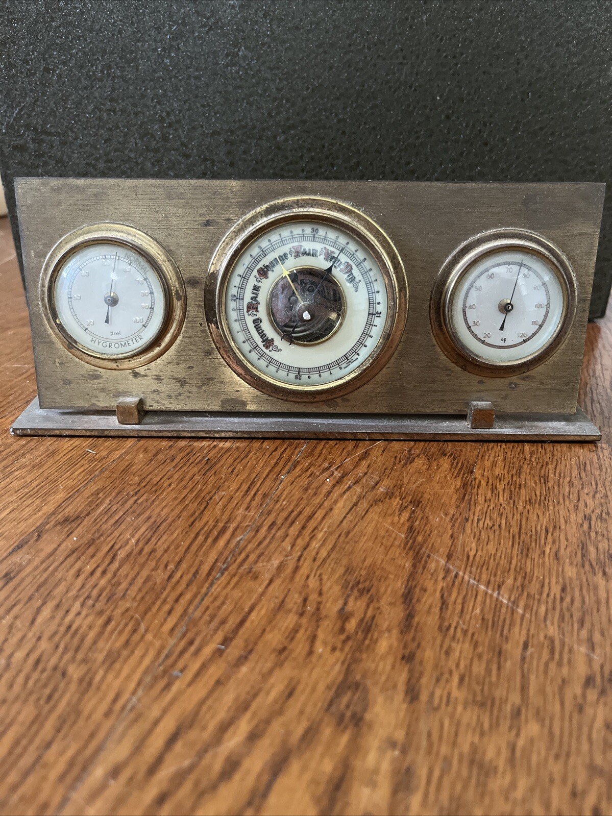 Vintage Brass Desktop Weather Station Made In Western Germany | eBay