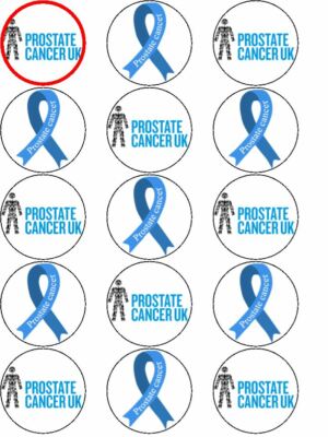 Prostate Cancer Charity Blue ribbon cupcake Toppers Wafer Icing ...