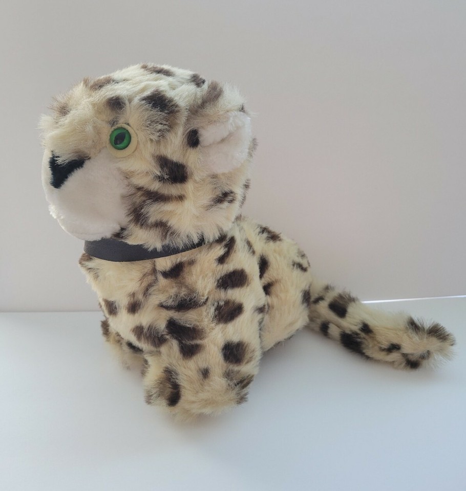 Vtg SOS Save Our Space Snow Leopard Cheetah Cat Plush Stuffed Animal ...