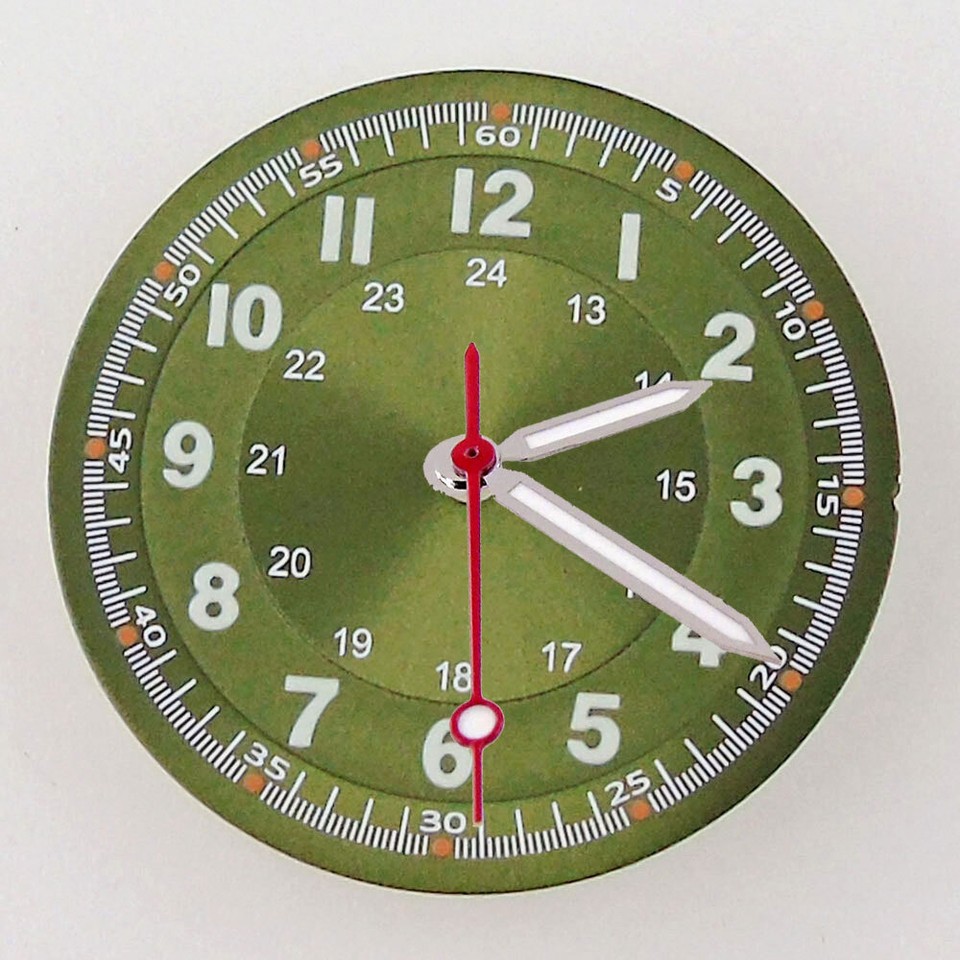 29mm Black Green Luminous Dial Fit Vintage Pilot Style NH35 NH36 ...