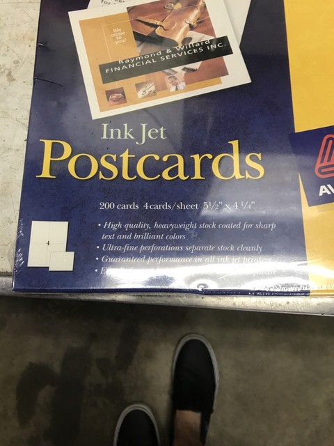 Avery 8387 Ink Jet Matte White Postcards Sheets 200 Cards Size: 5.5" x ...