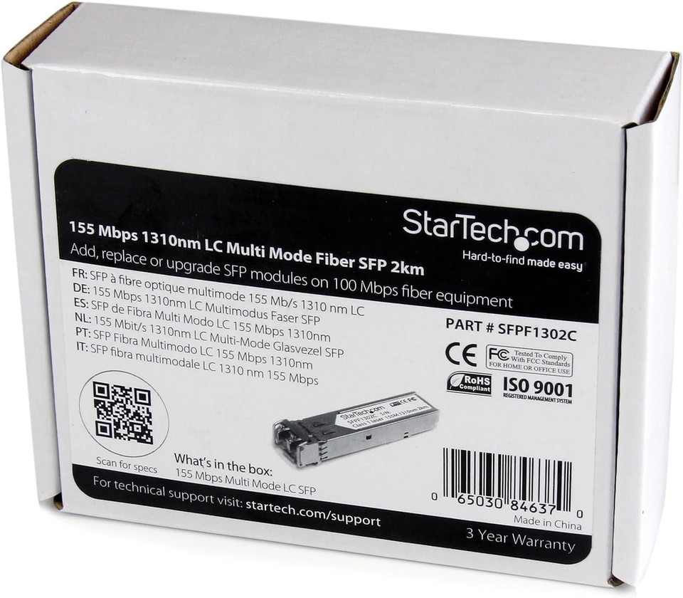 StarTech.com Cisco GLC-FE-100FX Compatible SFP Module - 100BASE-FX ...