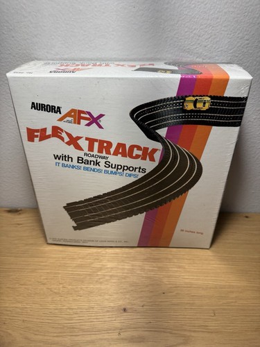 Aurora AFX Flex Track With Bank Supports. New In Box Sealed. | eBay