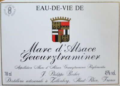 Etiquettes vin FRANCE MARC ALSACE Gewurtztraminer Jean Pl Becker 85 ...
