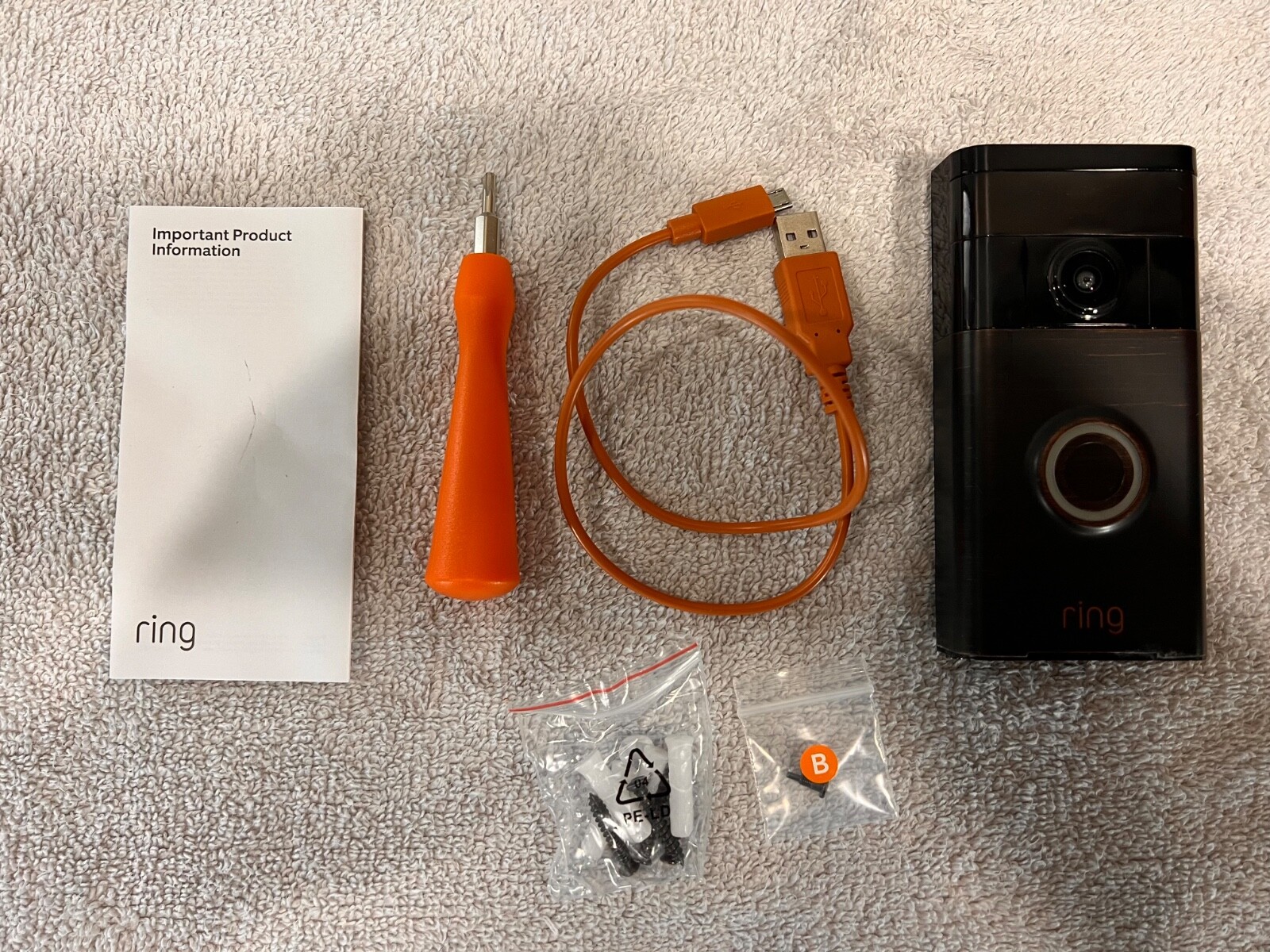 Ring Video Doorbell (1st Gen) HD video, Motion | Venetian Bronze (Open ...