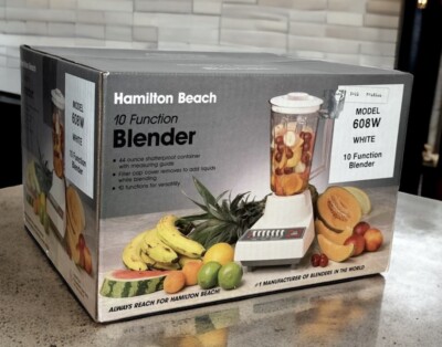 Vintage Hamilton Beach Blender 10 Function White- Model 608W 44oz ...