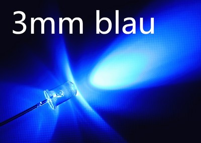 led lampe, blau blue 3mm LEDs Superhelle 5000mcd LED ogeled blue led 10 ...