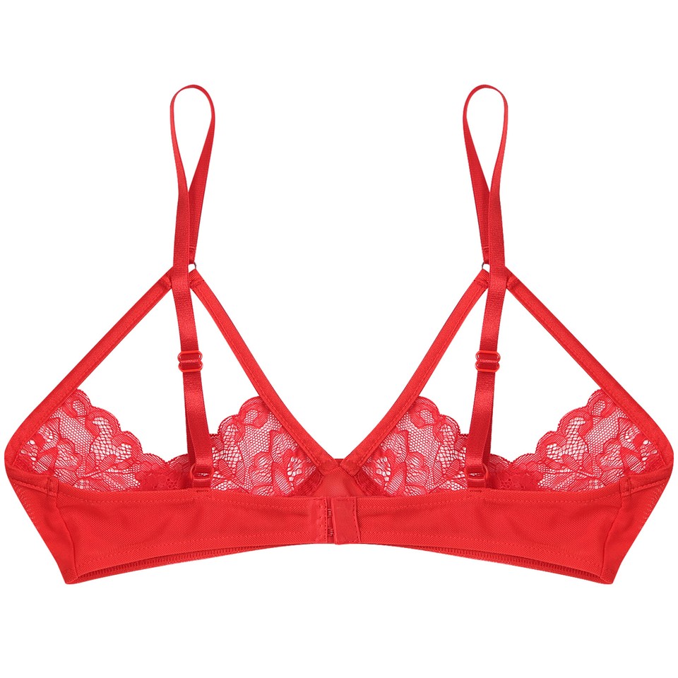 Womens Sexy Lace Cupless Bra Top Push Up Wirefree Unlined Bra Bralette ...