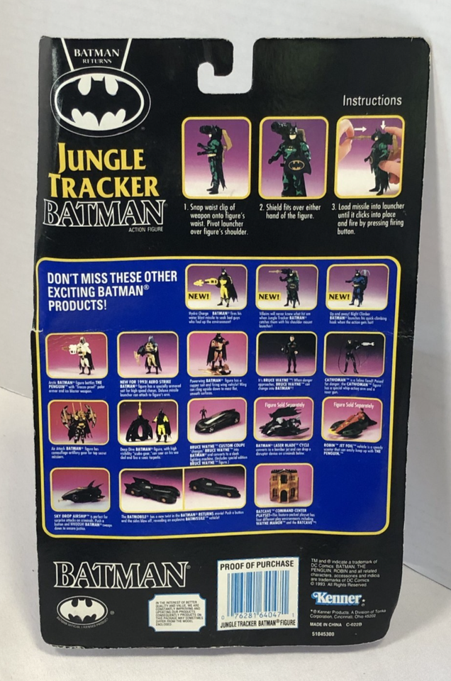 NEW IN BOX 1991 Batman Returns "Jungle Tracker Batman" Kenner Action ...