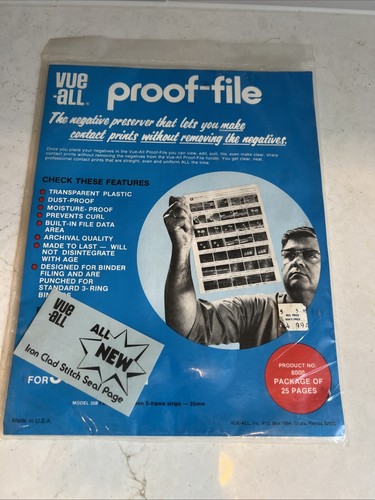 VUE-ALL Proof-file NEGATIVE/TRANSPARENCY SLEE 35mm, side load 7 rows 25 ...
