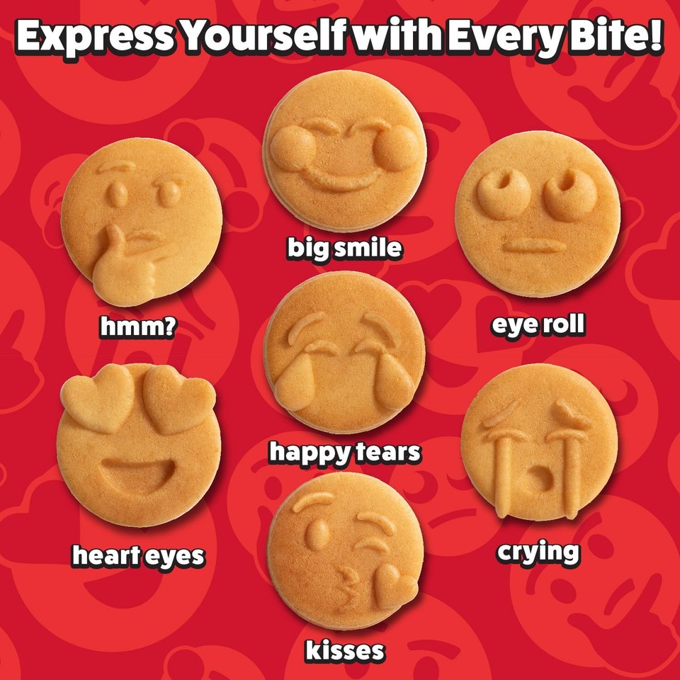 Mini Emojis Waffle Maker for Holiday Breakfast- Make 7 Unique Smiley ...