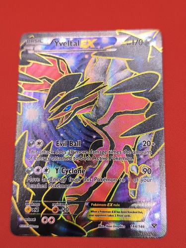 Yveltal EX 144/146 X & Y Base set Ultra Rare Full Art Holo Pokemon Card ...