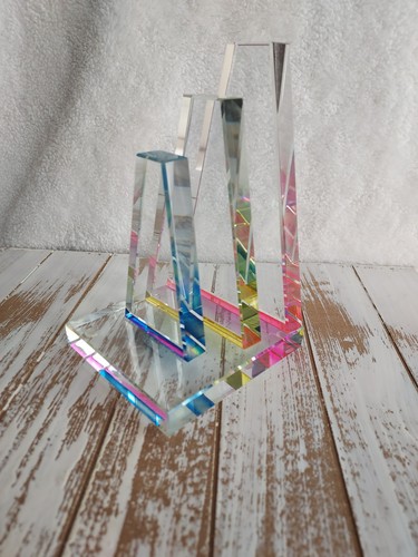 Multicolored Obelisk Prism Sculpture Object Van Teal Geometric Style | eBay