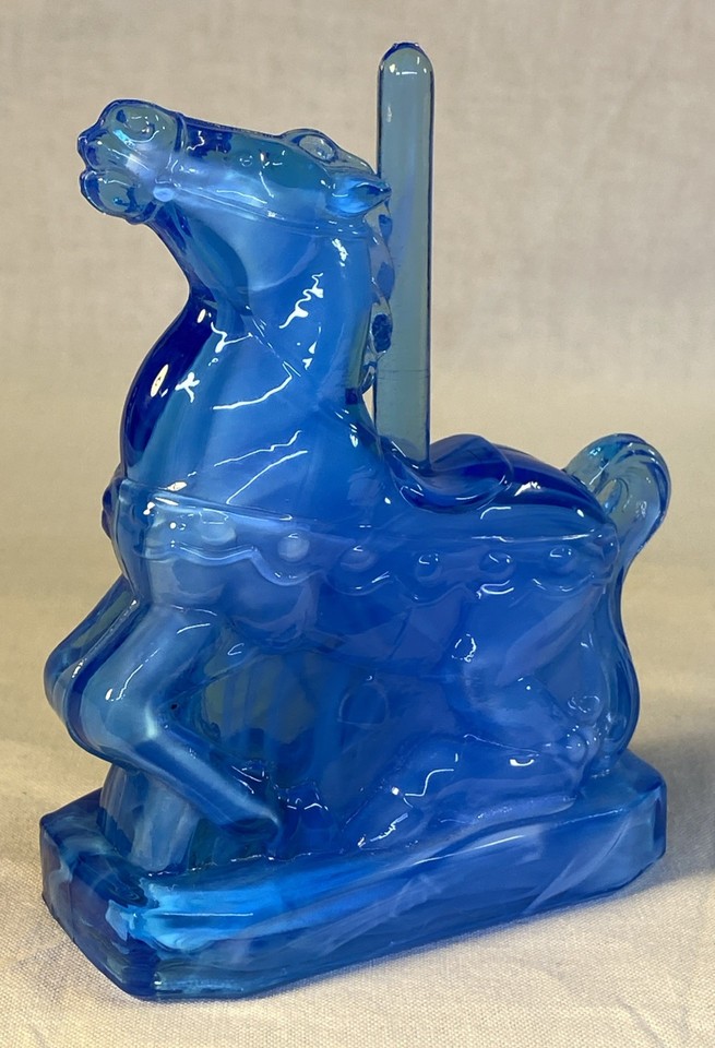 Boyd Art Glass Taffy The Carousel Horse In Peacock Blue # 16 Made 7-27 ...