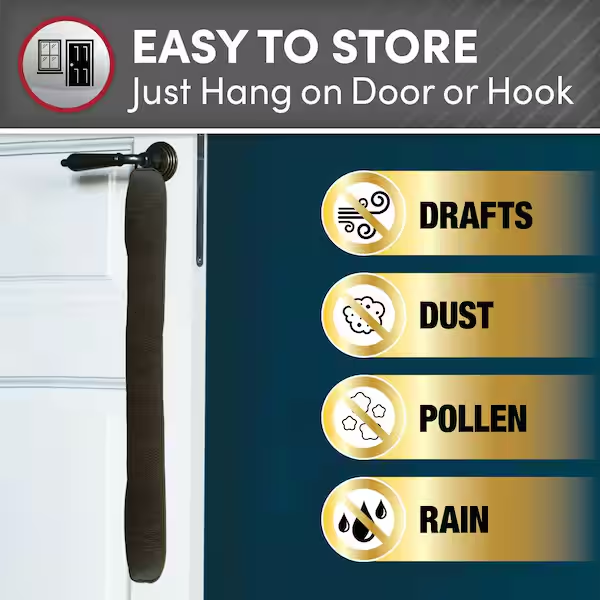NEW Zippered Draft Stopper for Doors Blocks Cold Air, Dust, Noise ...