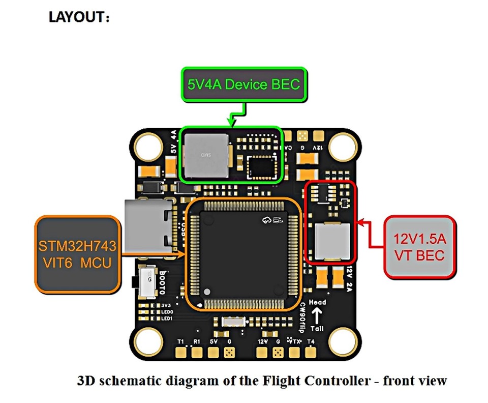 H7D MK1 H743 Flight Controller Dual ICM42688P Gyro FPV for RC Plane ...